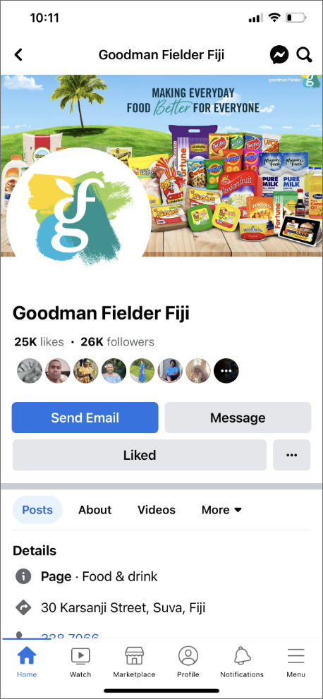 Goodman Fielder Fiji Social Media Management